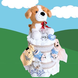 Puppy Diaper Cake Dog Diaper Cake Centerpiece - Etsy