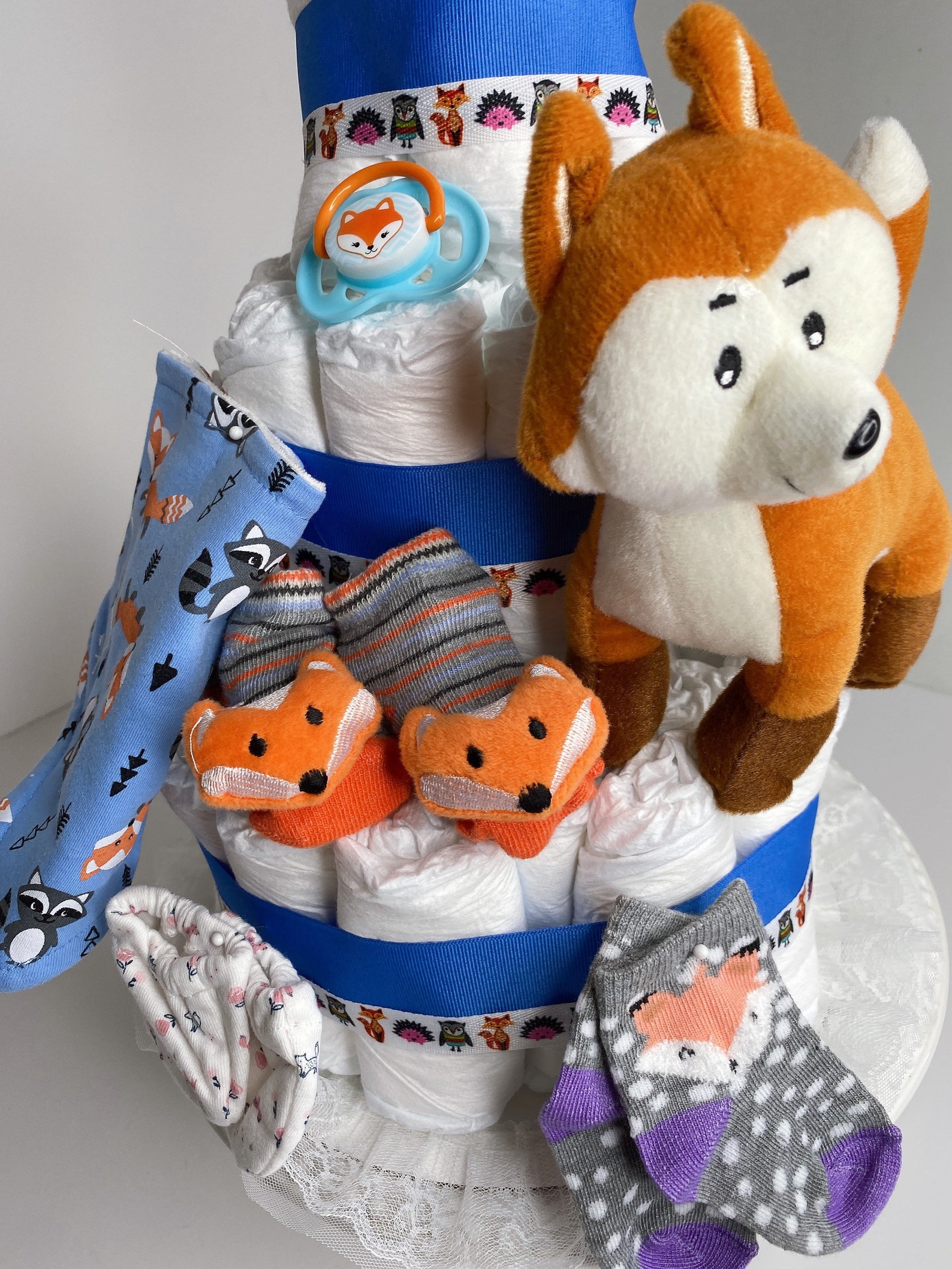 Woodland Diaper Cake Fox Diaper Cake Centerpiece - Etsy