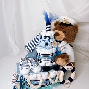 Ship Diaper Cake, Captain Boat Diaper Cake, Nautical Baby Shower ...