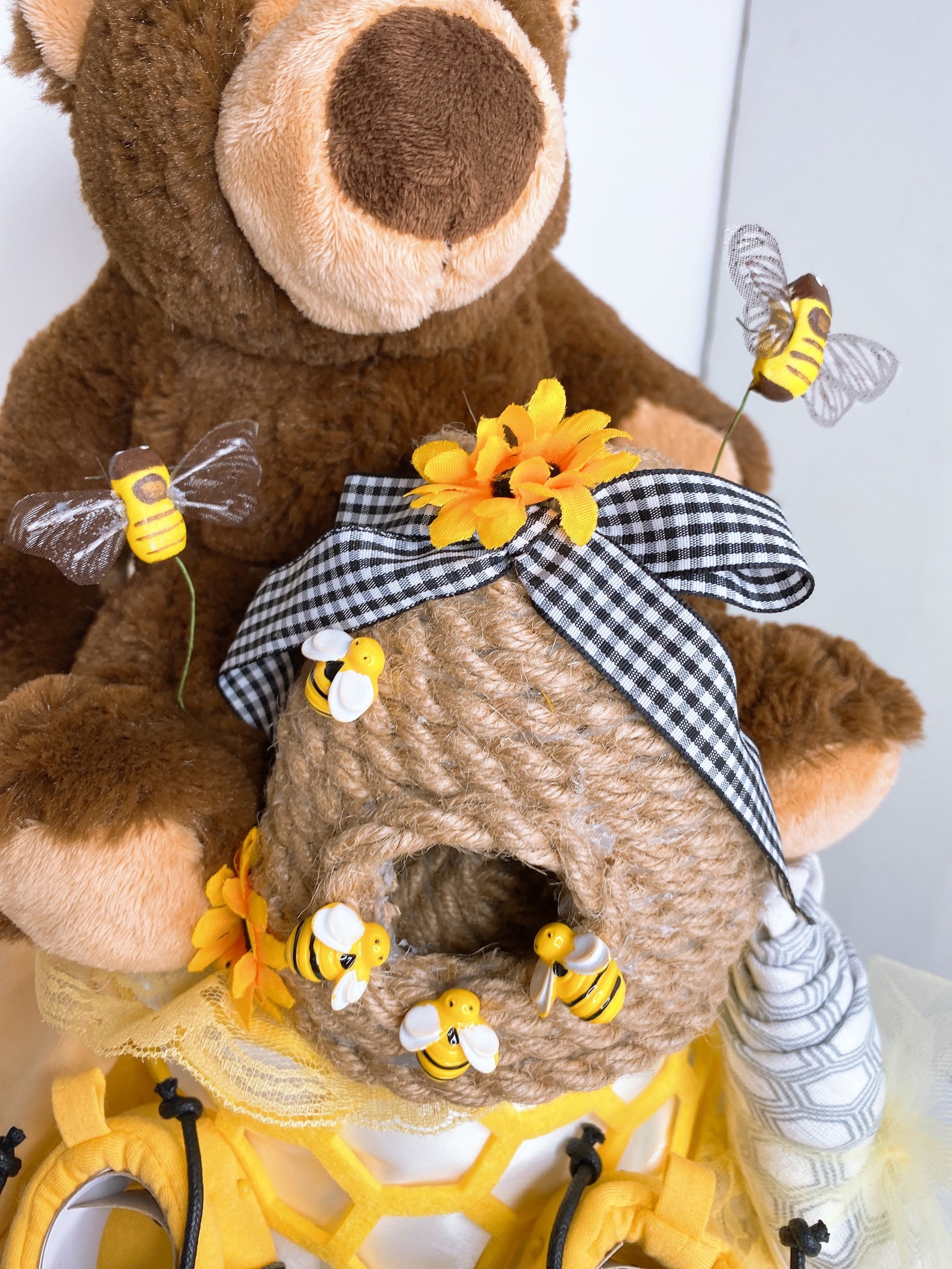 Honey Teddy Bear Diaper Cake Bee Diaper Cake Teddy Bear - Etsy