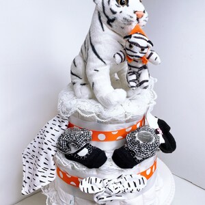 Girl Tiger Diaper Cake, Safari Diaper Cake, Safari Themed, Safari Baby ...