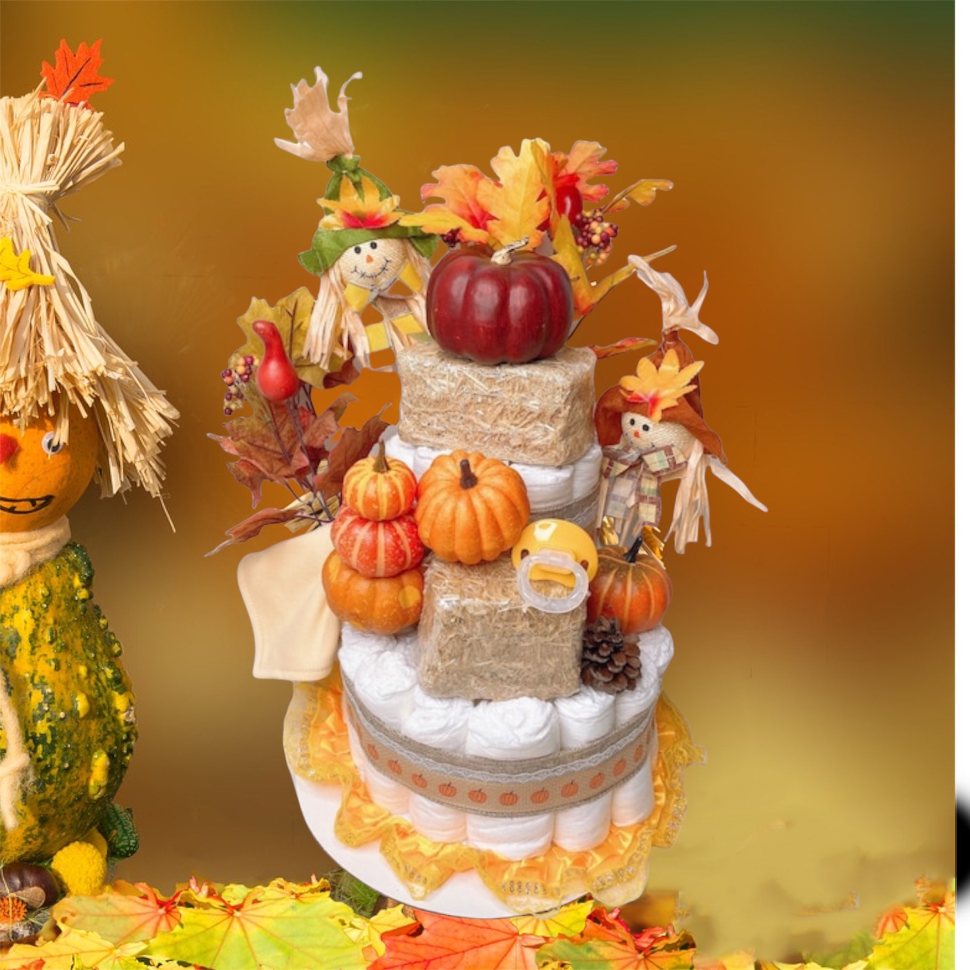 Pumpkin Diaper Cake, Fall Baby Shower, Fall Themed - Etsy