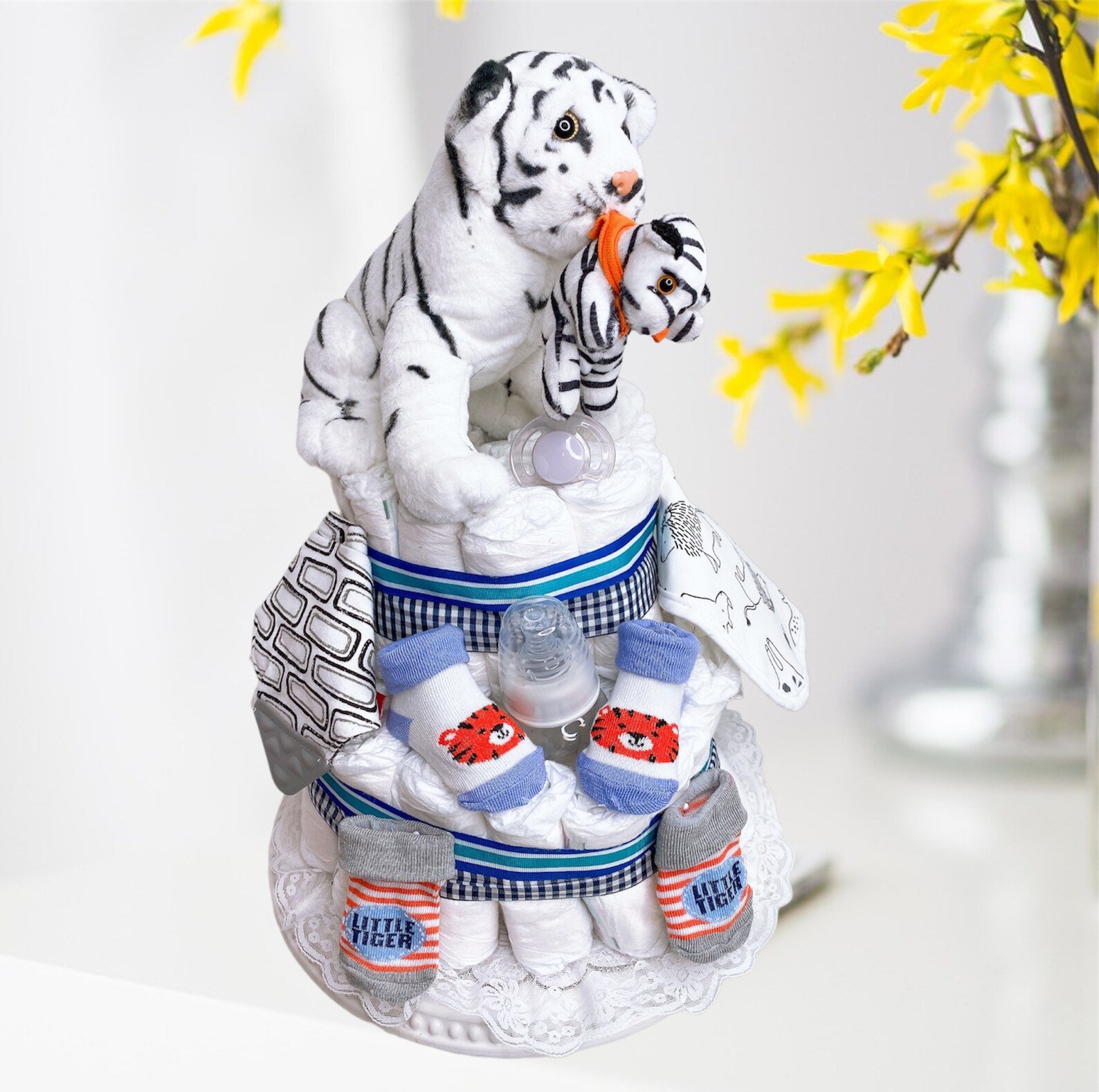 Tiger Diaper Cake Safari Themed Safari Baby Shower - Etsy