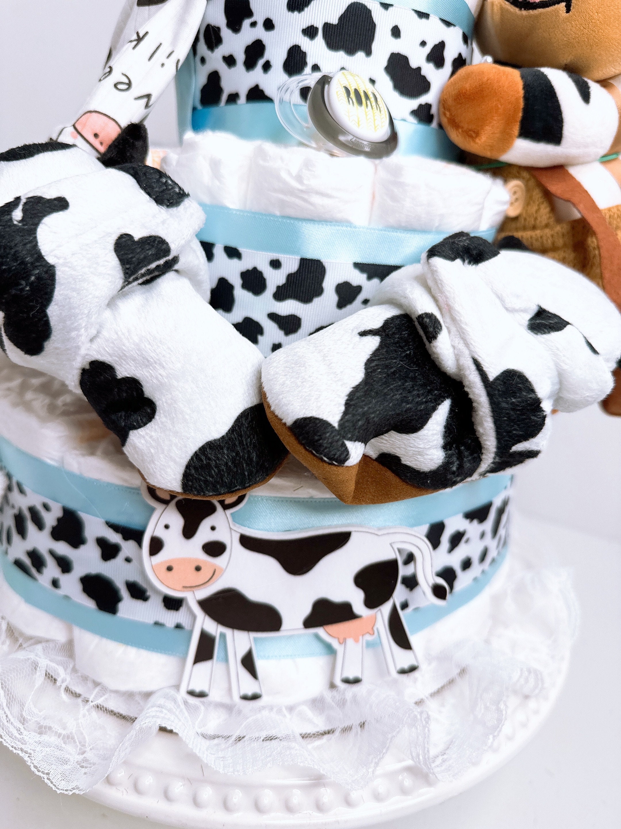 Cow Diaper Cake, Farm Baby Shower, Farm Theme, Centerpiece - Etsy