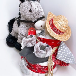 Western Diaper Cake, Cowboy Diaper Cake, Horse Diaper Cake, Boy Diaper ...