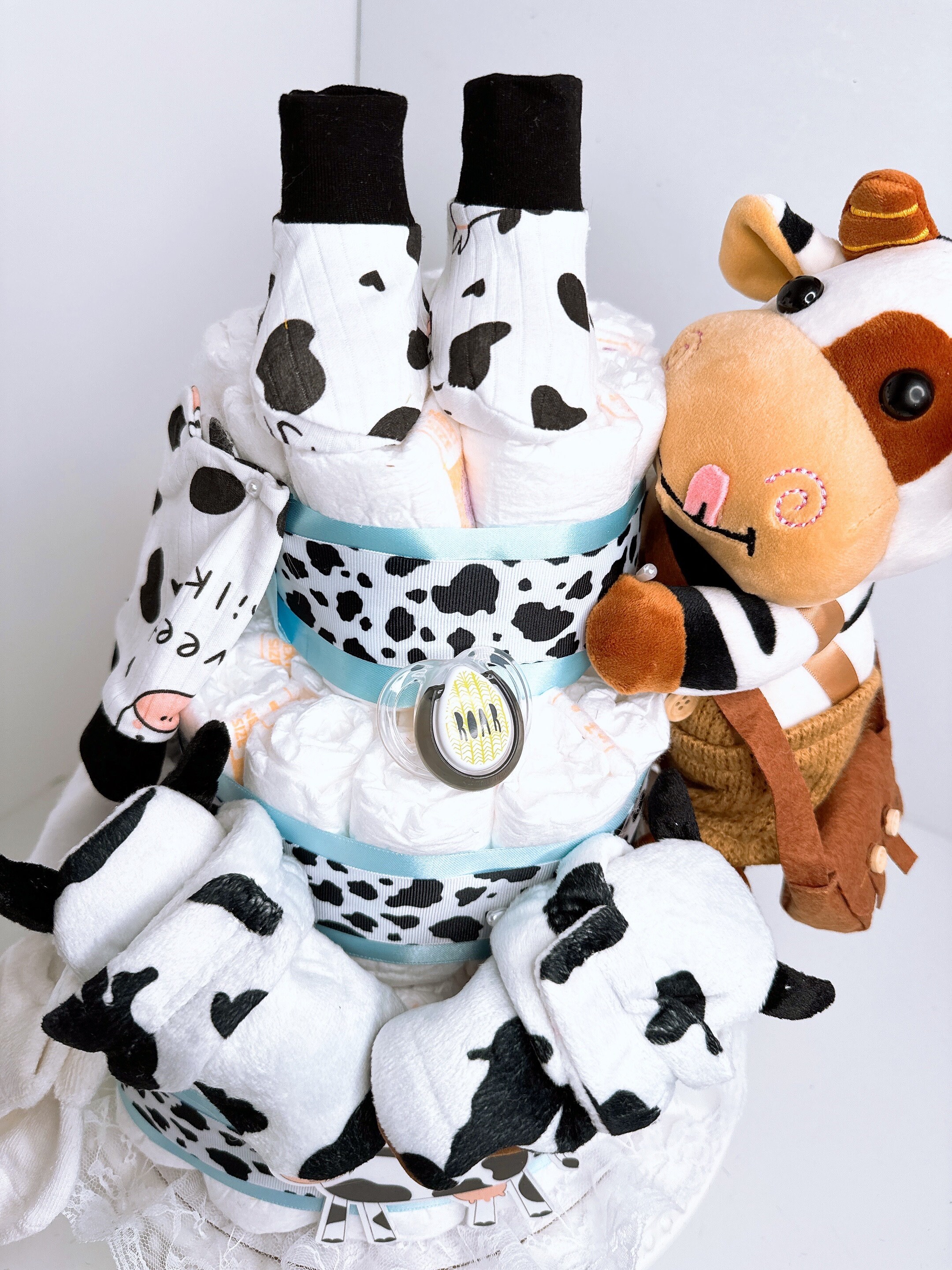 Cow Diaper Cake, Farm Baby Shower, Farm Theme, Centerpiece - Etsy