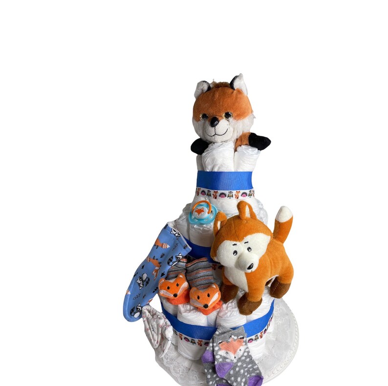 Woodland Diaper Cake Fox Diaper Cake Centerpiece - Etsy