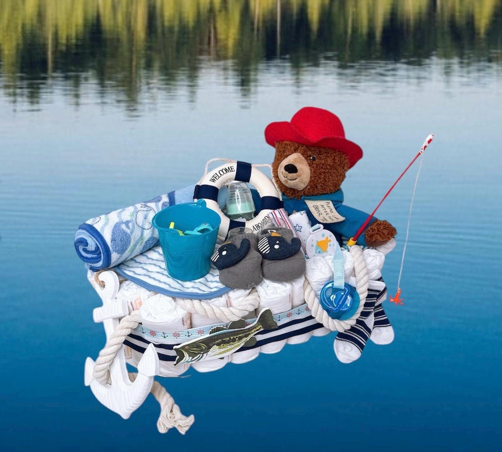 Nautical Boat Diaper Cake: Fisherman Baby Shower Decor - Etsy