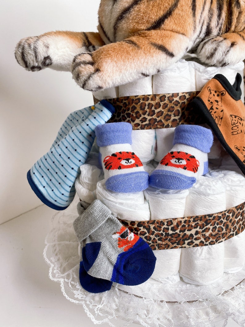 Tiger Diaper Cake Safari Diaper Cake Safari Themed - Etsy