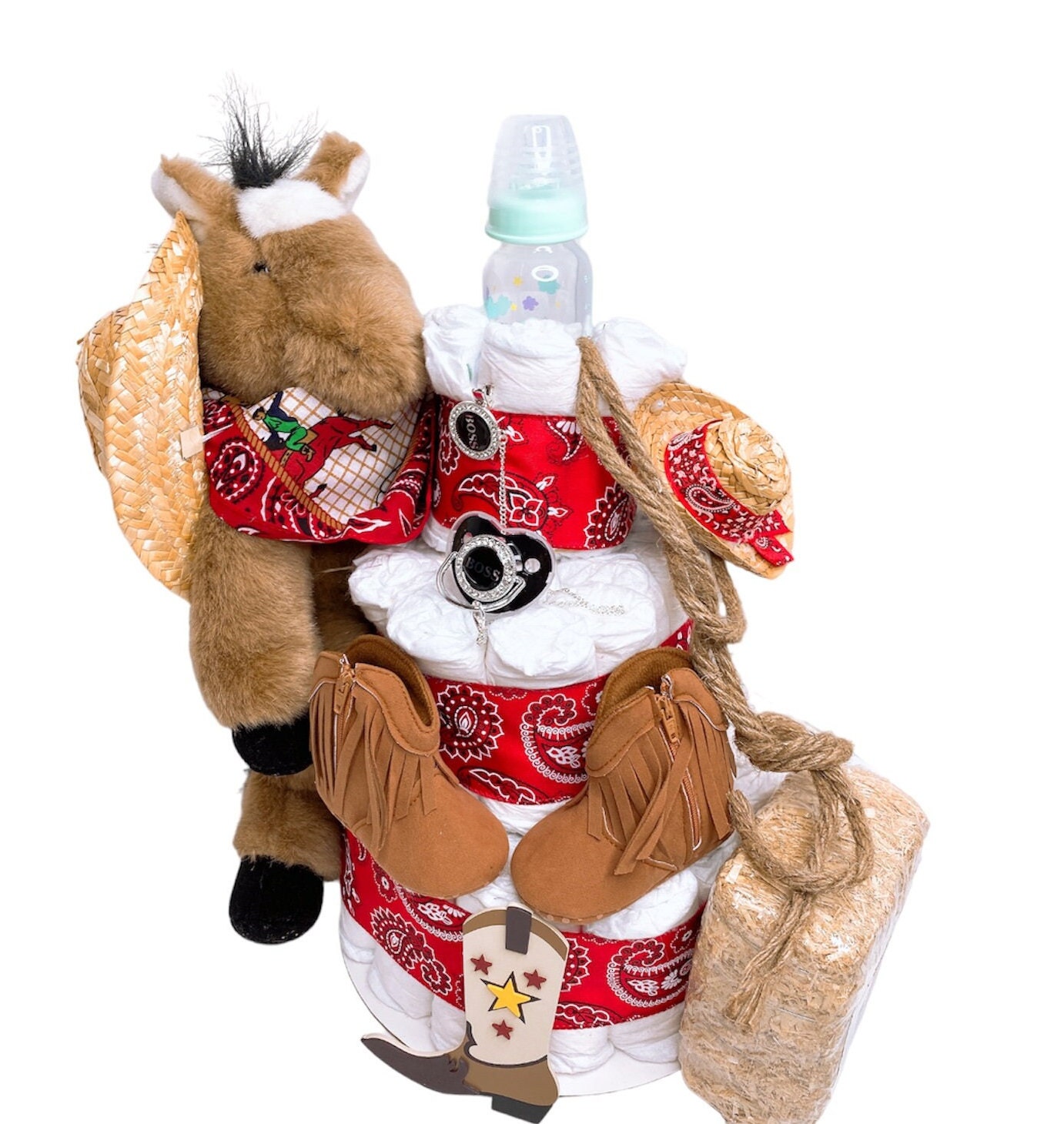 Cowboy Diaper Cake, Western Diaper Cake, Wild West Theme, Western Baby ...