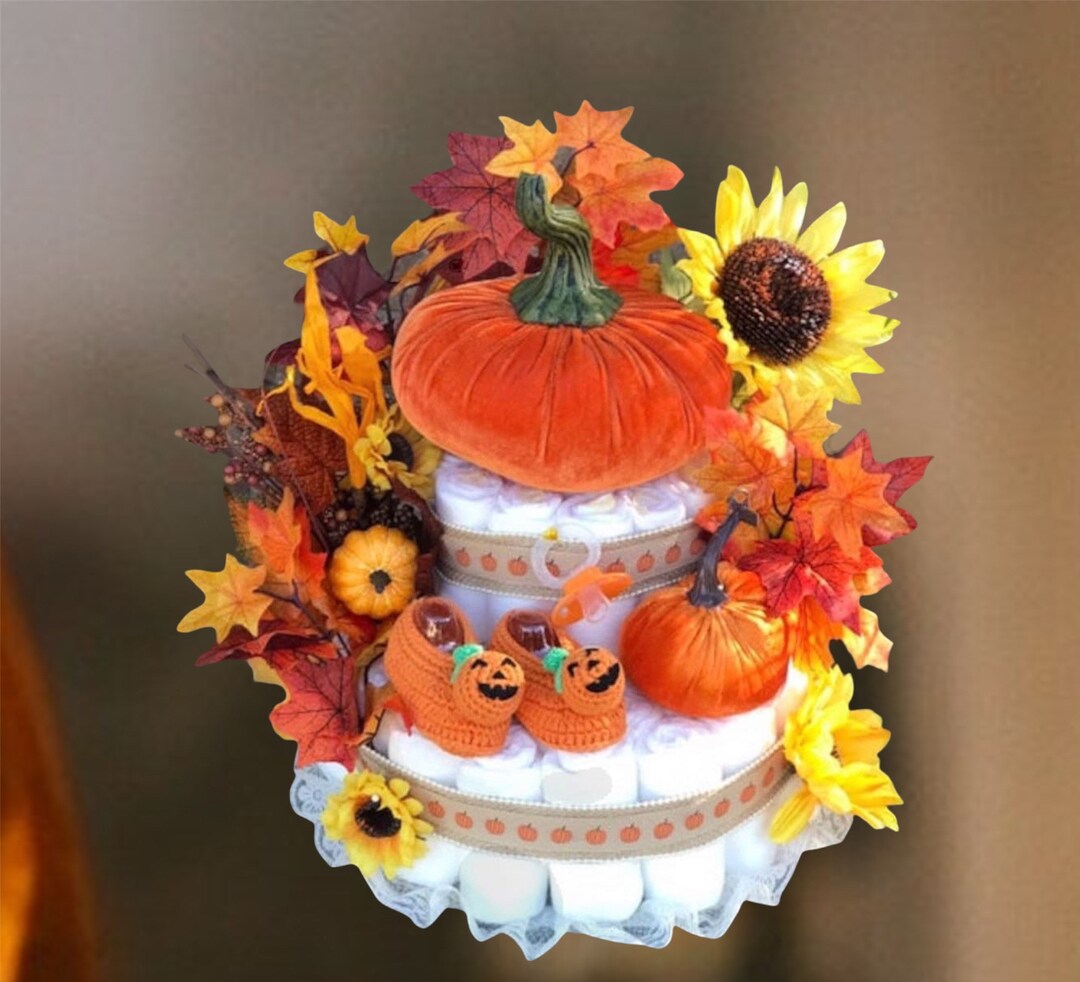 Pumpkin Diaper Cake, Halloween Themed, Halloween Diaper Cake - Etsy