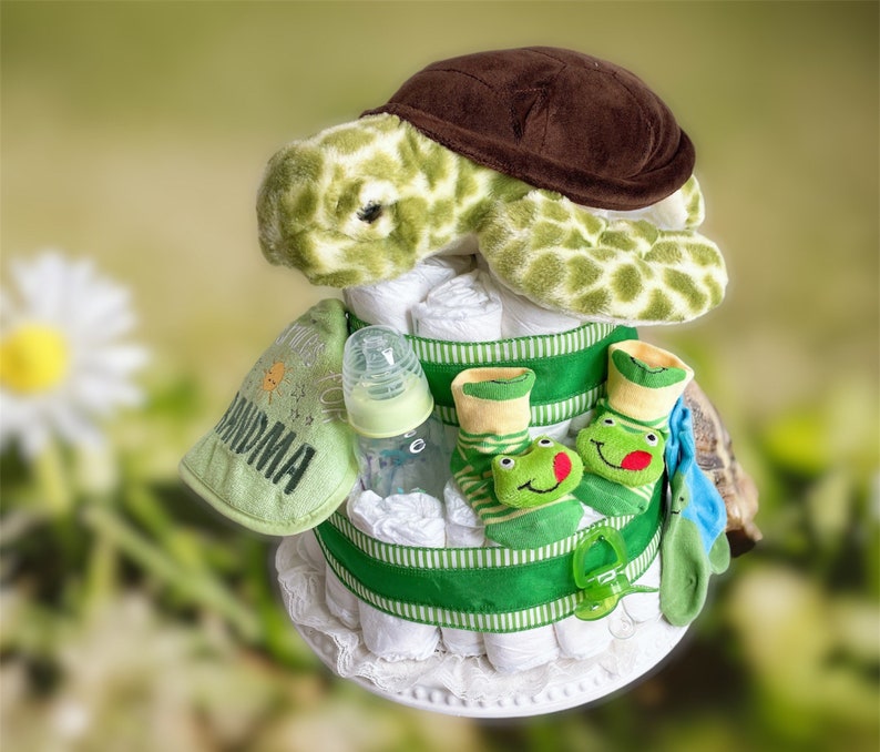 Turtle Diaper Cake Turtle Themed Turtle Baby Shower - Etsy