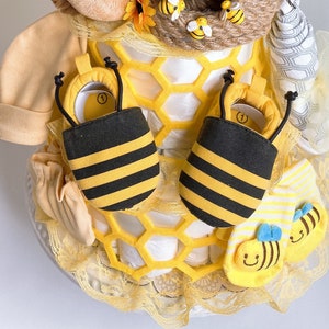 Honey Teddy Bear Diaper Cake, Bee Diaper Cake, Teddy Bear Diaper Cake ...