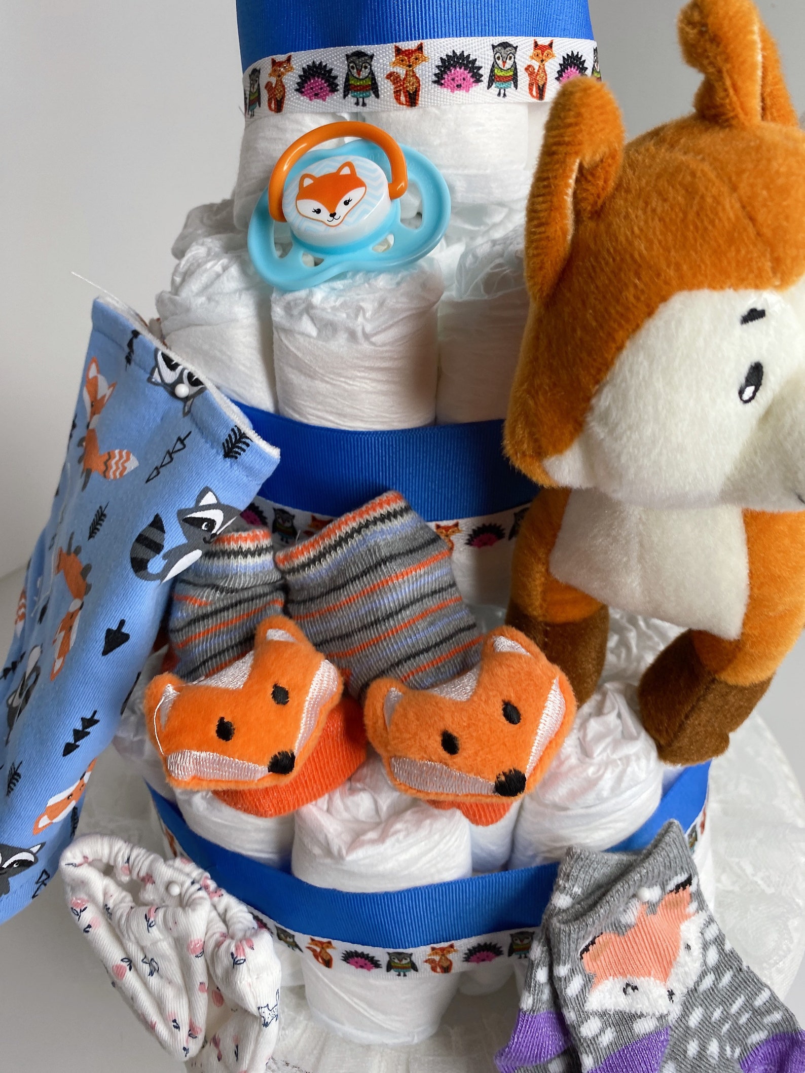 Woodland Diaper Cake Fox Diaper Cake Centerpiece - Etsy