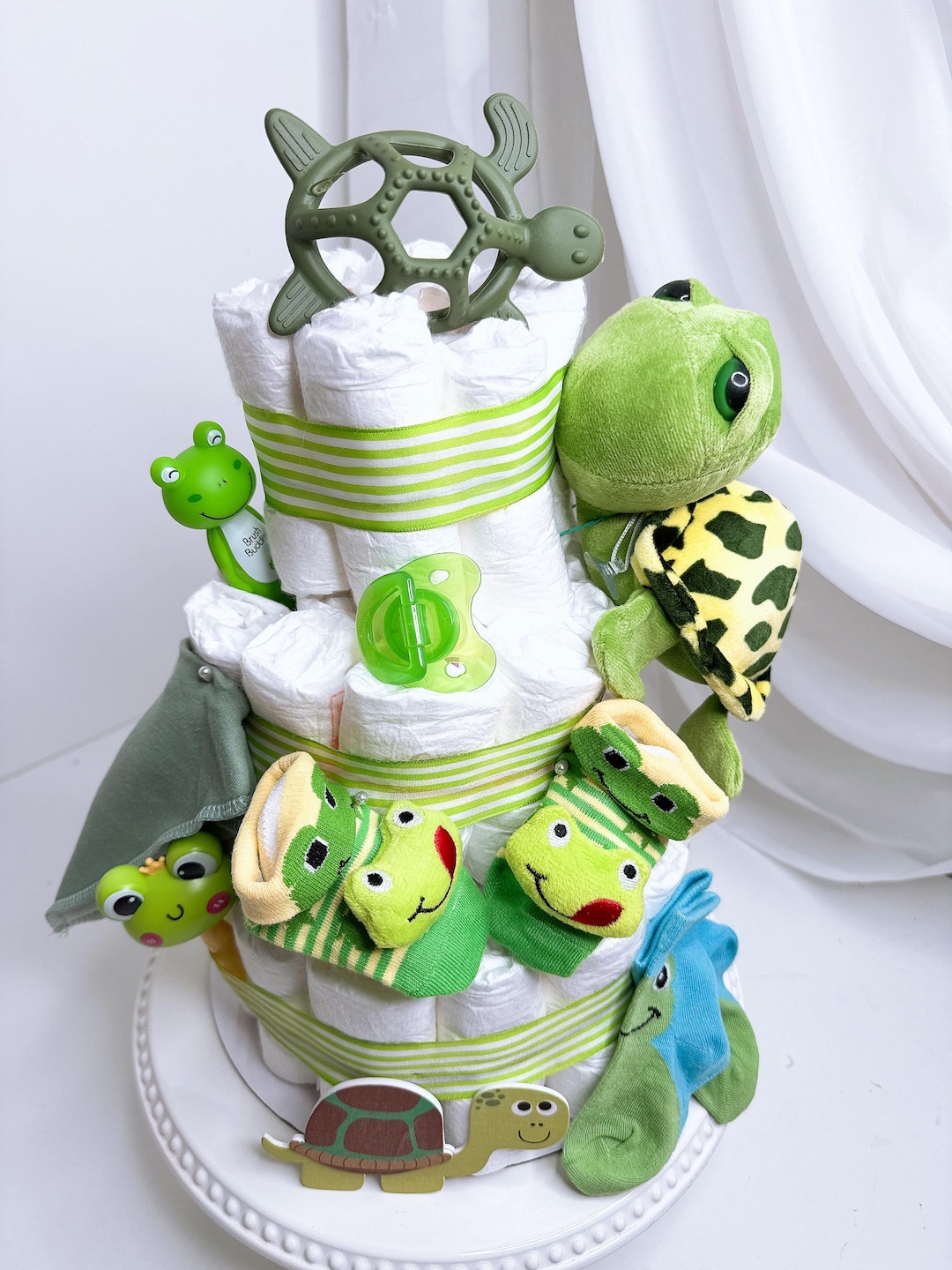 Turtle Diaper Cake, Turtle Baby Shower Gift, Centerpiece - Etsy