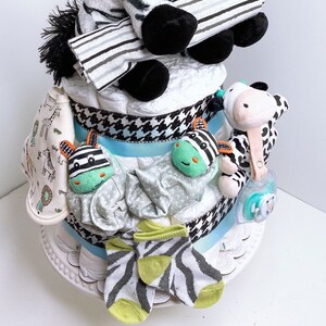 Zebra Diaper Cake, Safari Diaper Cake, Safari Baby Shower, Safari ...