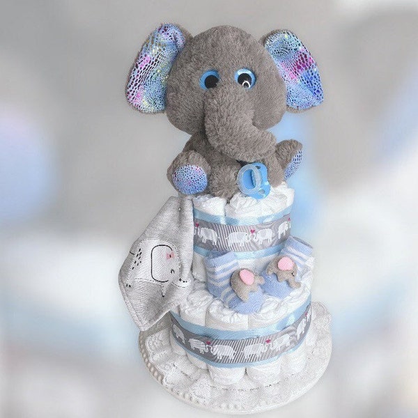 Baby Girl Elephant Diaper Cake - Etsy