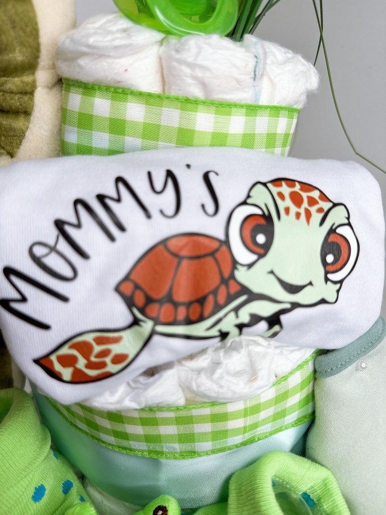 Turtle Diaper Cake: 3-tier Baby Shower Centerpiece Gift - Etsy