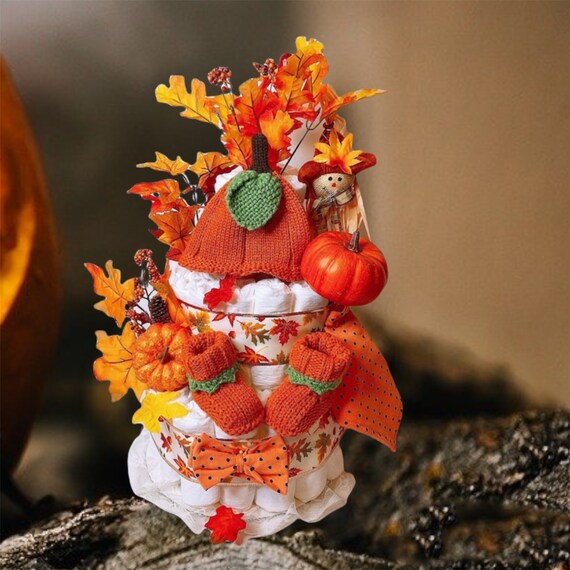 Pumpkin Diaper Cake Pumpkin Diaper Cake Harvest Themed | Etsy