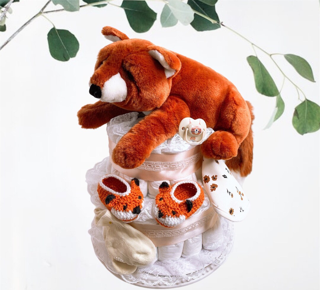Fox Diaper Cake: Woodland Baby Shower Centerpiece - Etsy