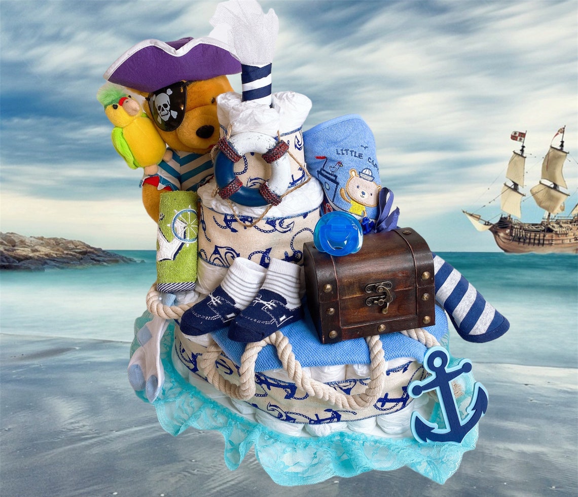Pirate Ship Diaper Cake Pirate Themed Pirate Baby Shower - Etsy