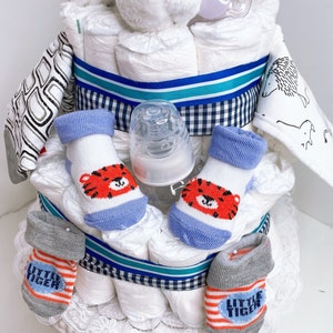 Tiger Diaper Cake, Safari Themed, Safari Baby Shower, Centerpiece - Etsy