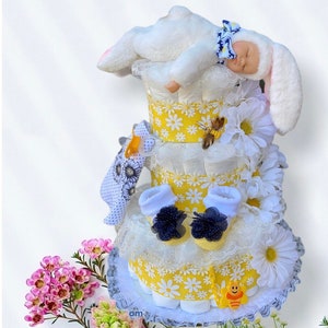 Easter Diaper Cake, Bunny Diaper Cake, Daisy Diaper Cake, Girl Diaper Cake, Centerpiece - Etsy