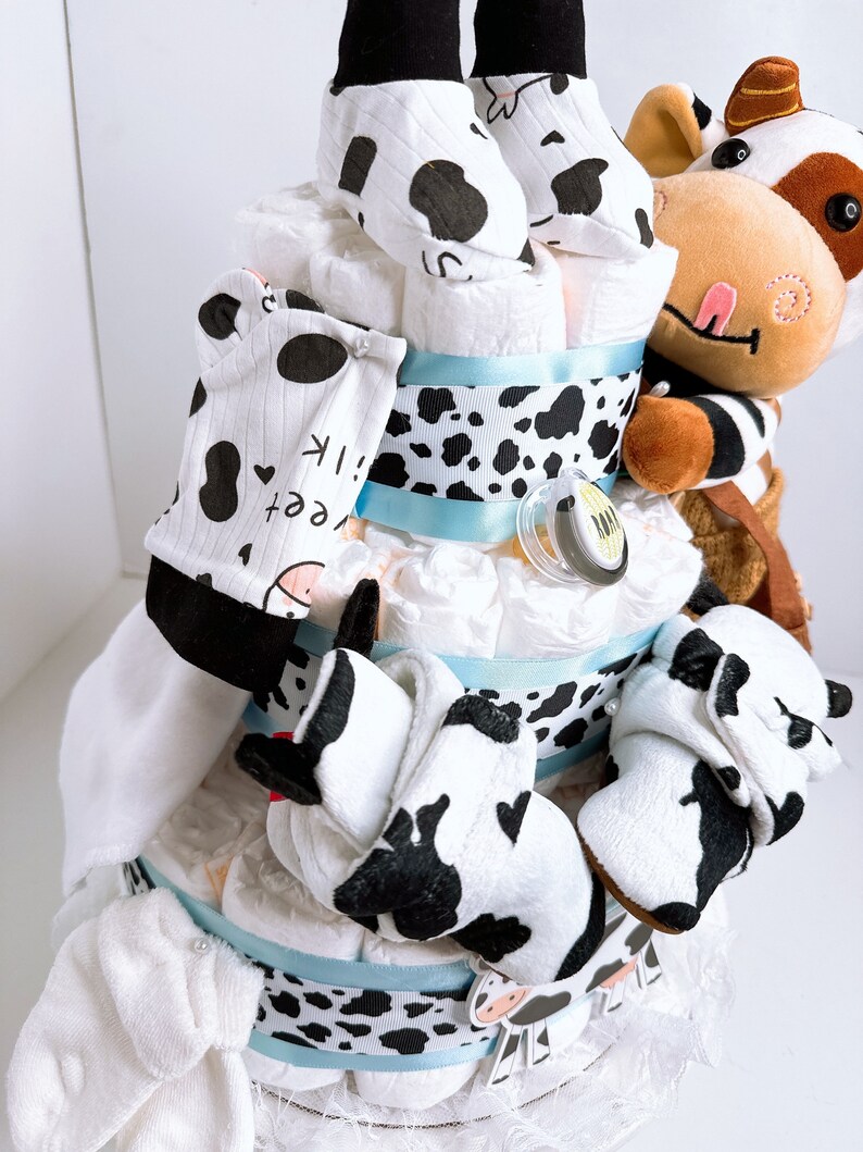 Cow Diaper Cake, Farm Baby Shower, Farm Theme, Centerpiece - Etsy