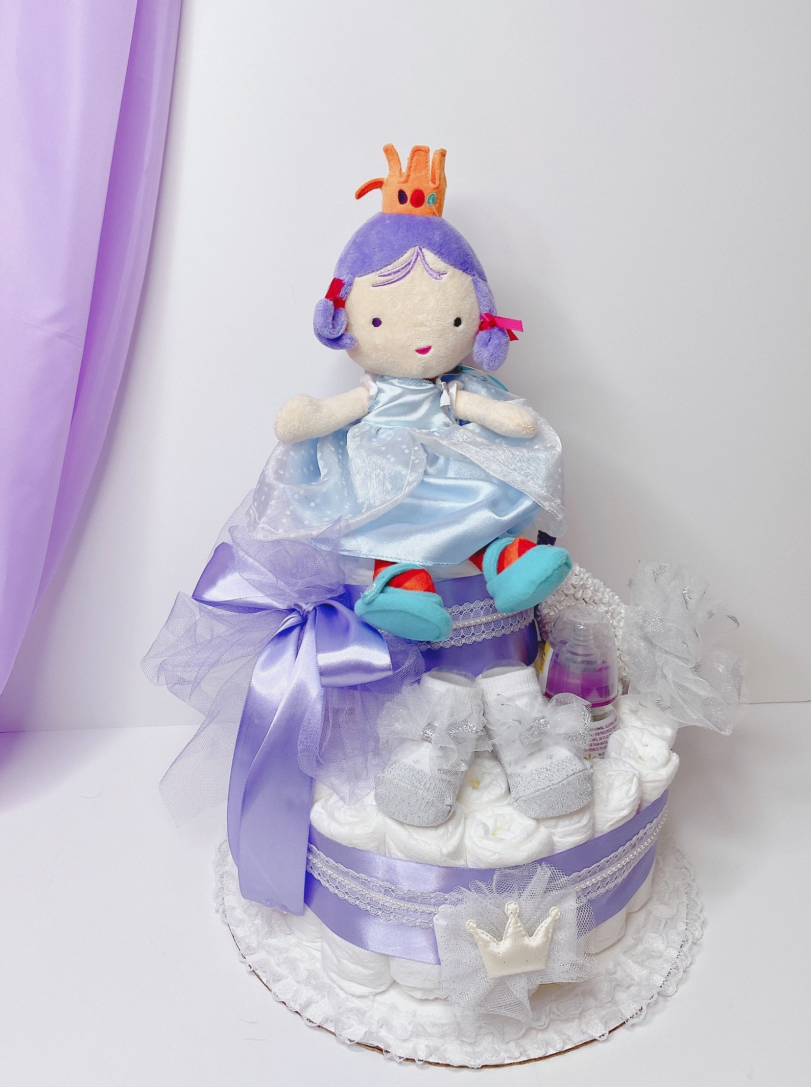 Princess Diaper Cake Princess Themed Girl Diaper Cake | Etsy