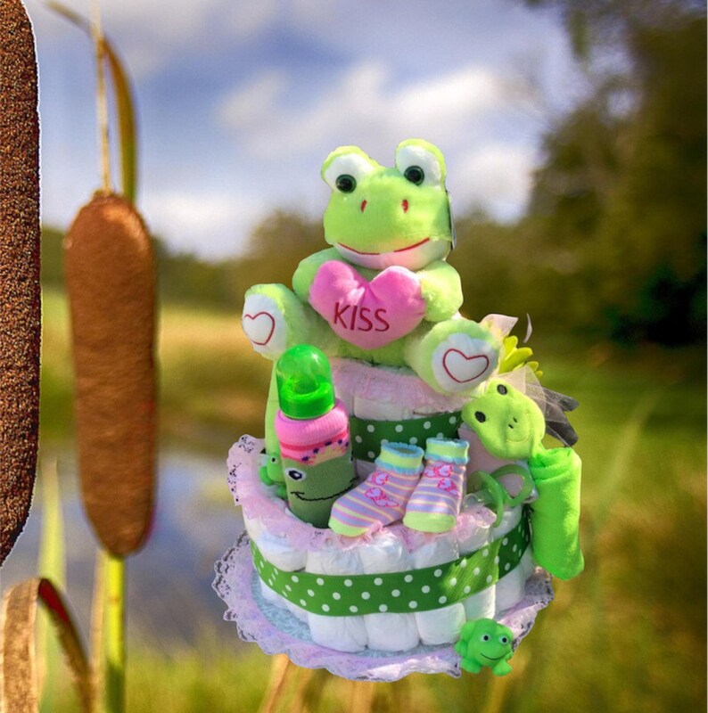 Frog Diaper Cake Frog Girl Diaper Cake Frog Themed - Etsy