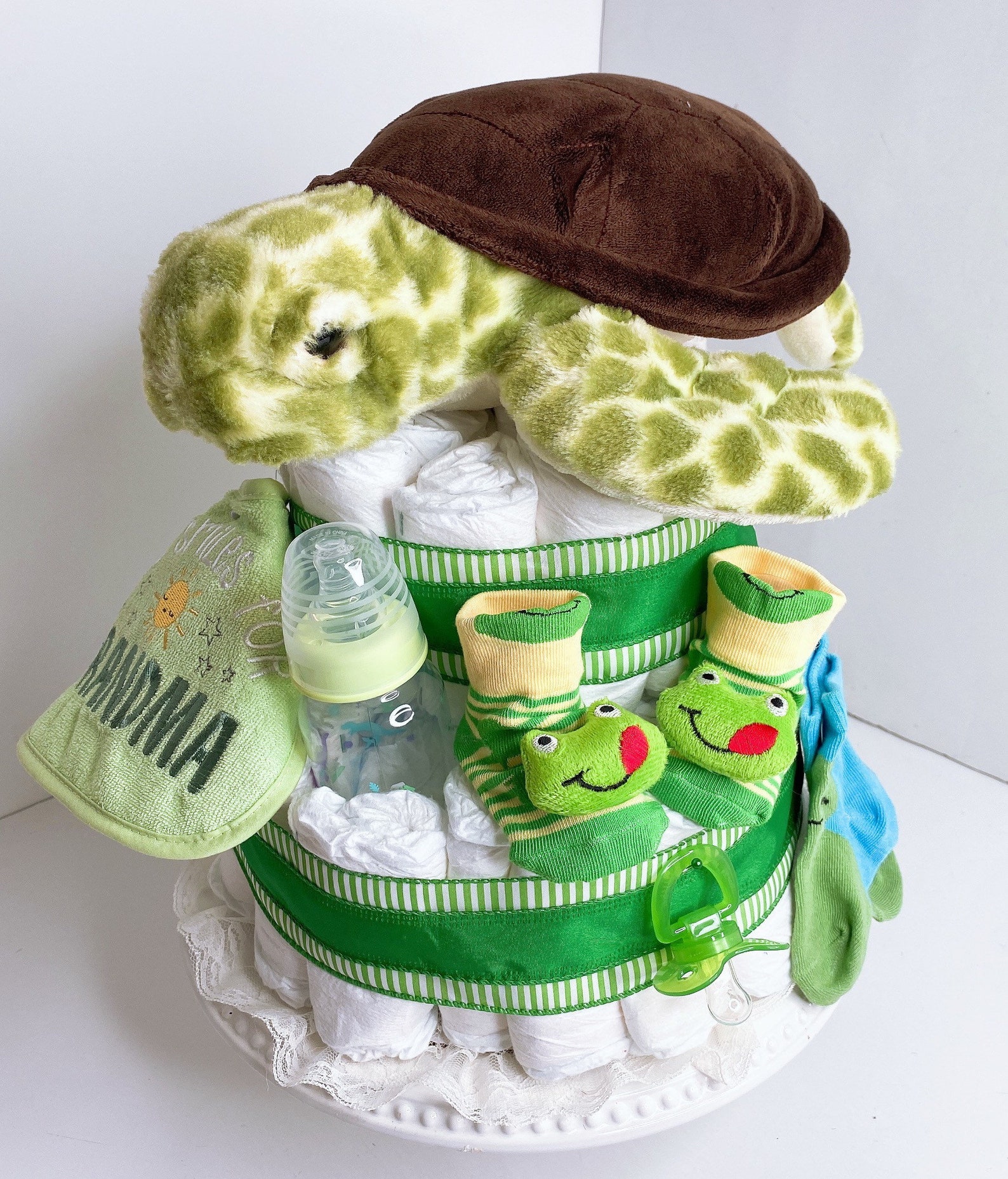 Turtle Diaper Cake Turtle Themed Turtle Baby Shower - Etsy
