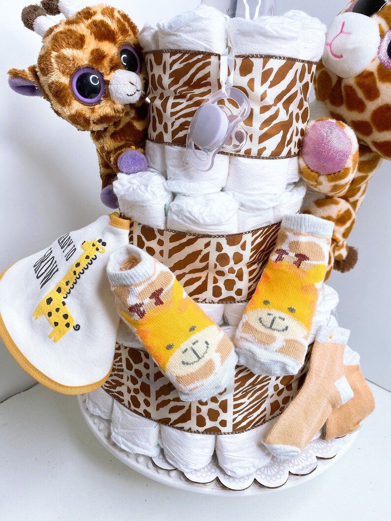 Safari Diaper Cake Giraffe Diaper Cake Safari Theme - Etsy