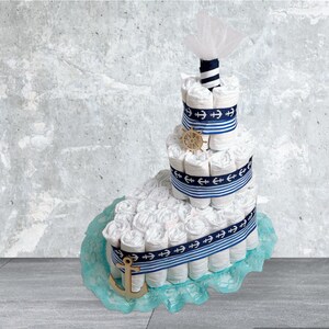 Ship Diaper Cake,under the Sea Shower, Nautical Diaper Cake, Nautical ...