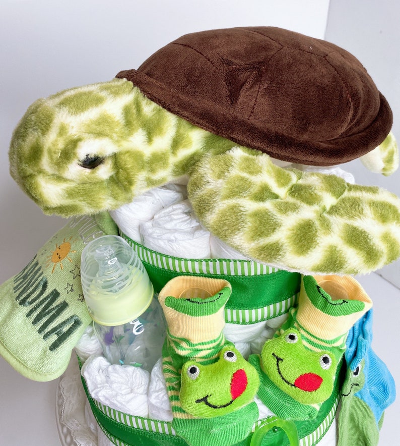 Turtle Diaper Cake Turtle Themed Turtle Baby Shower - Etsy