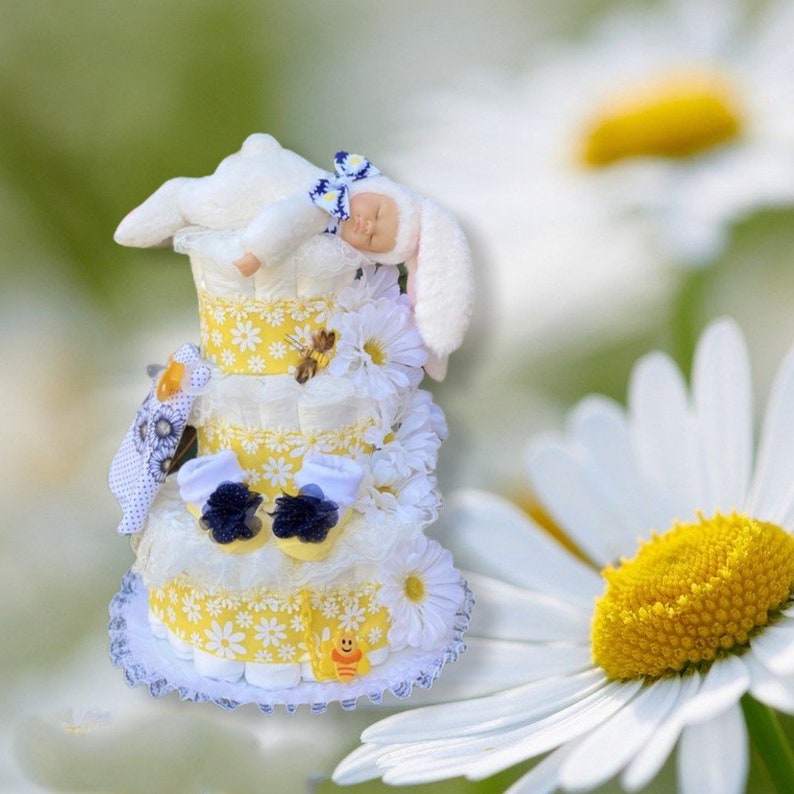 Easter Diaper Cake Bunny Diaper Cake Daisy Diaper Cake Girl - Etsy