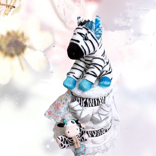 Zebra Diaper Cake - Etsy