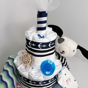 Ship Diaper Cake, Nautical Diaper Cake, Nautical Baby Shower ...