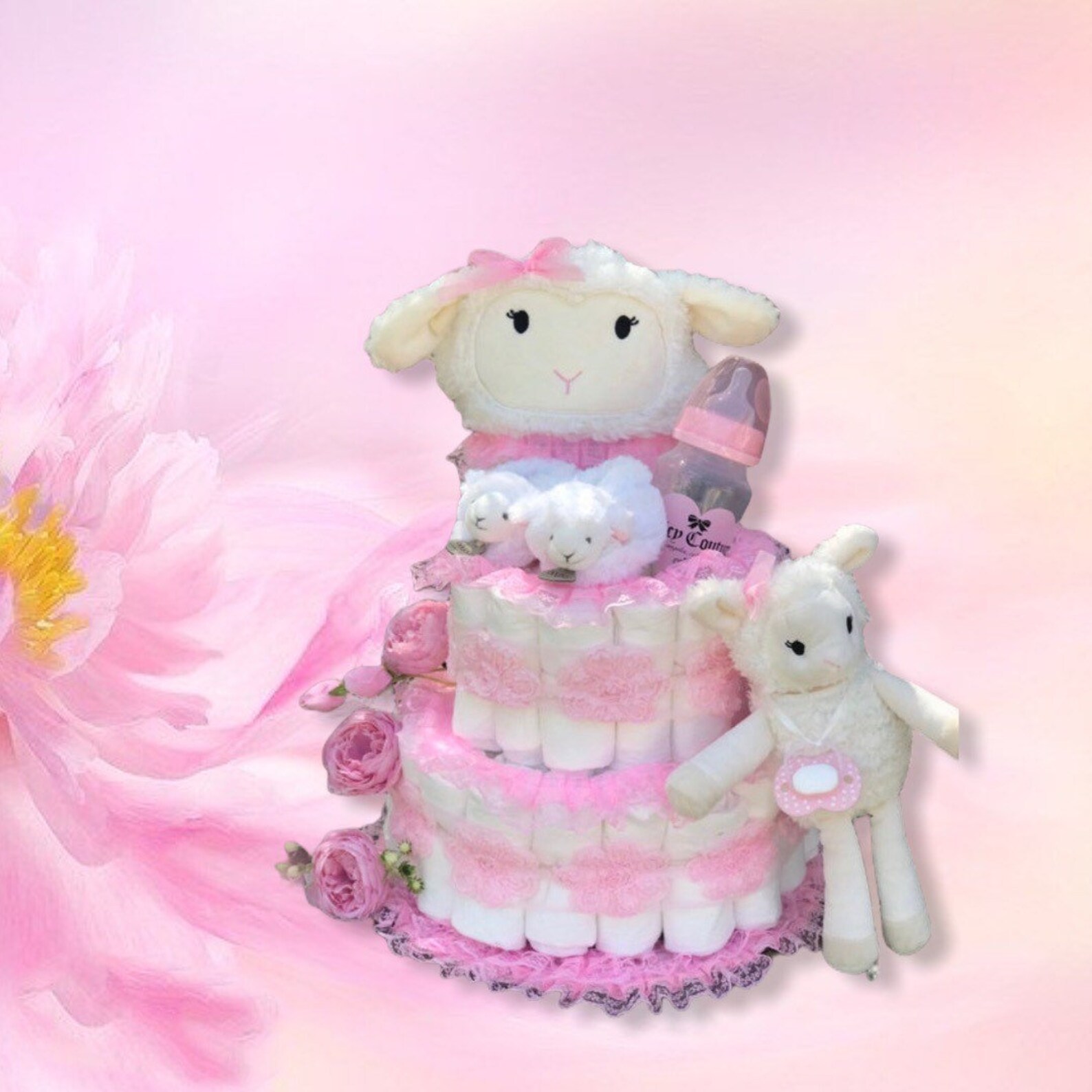 Lamb Diaper Cake Girl Diaper Cake - Etsy