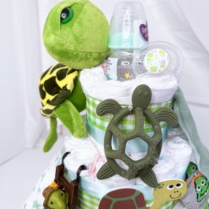 Turtle Diaper Cake, Unisex Diaper Cake, Baby Shower Gift, Centerpiece ...