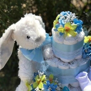 Bunny Diaper Cake, Easter Baby Shower, Easter Theme - Etsy