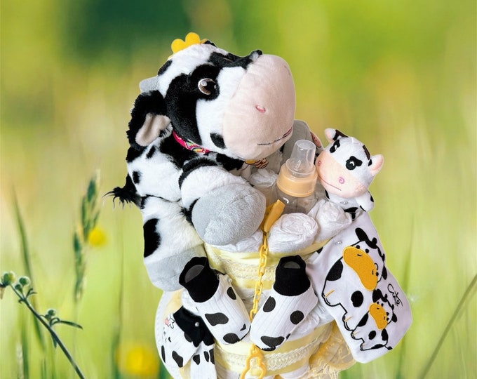 Cow Diaper Cake 3 Tier Farm Theme Diaper Cake, 3 Tier Diaper Cake Kit ...