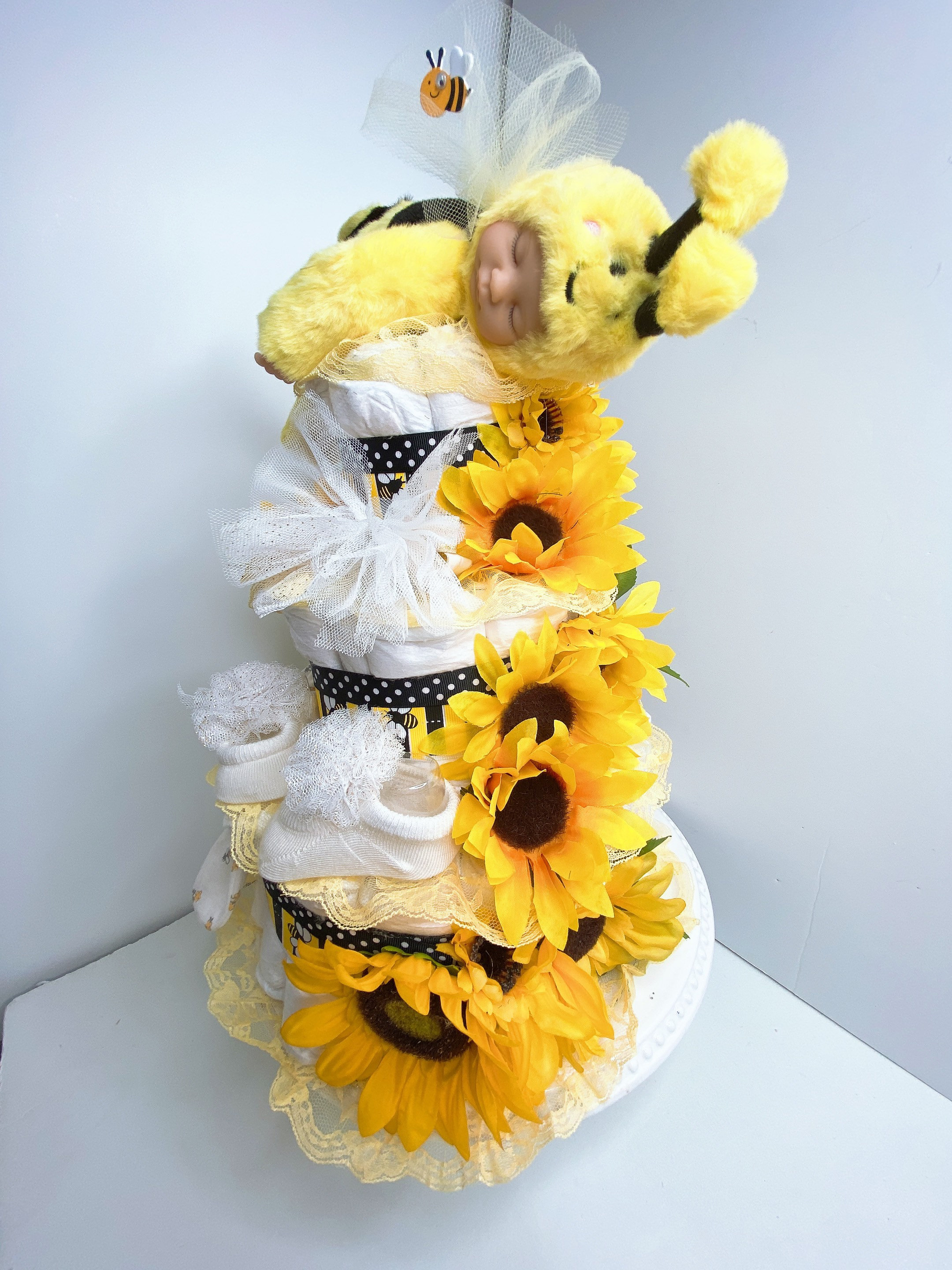 Girl Bee Diaper Cake Bumblebee Diaper Cake Bee Theme Girl - Etsy