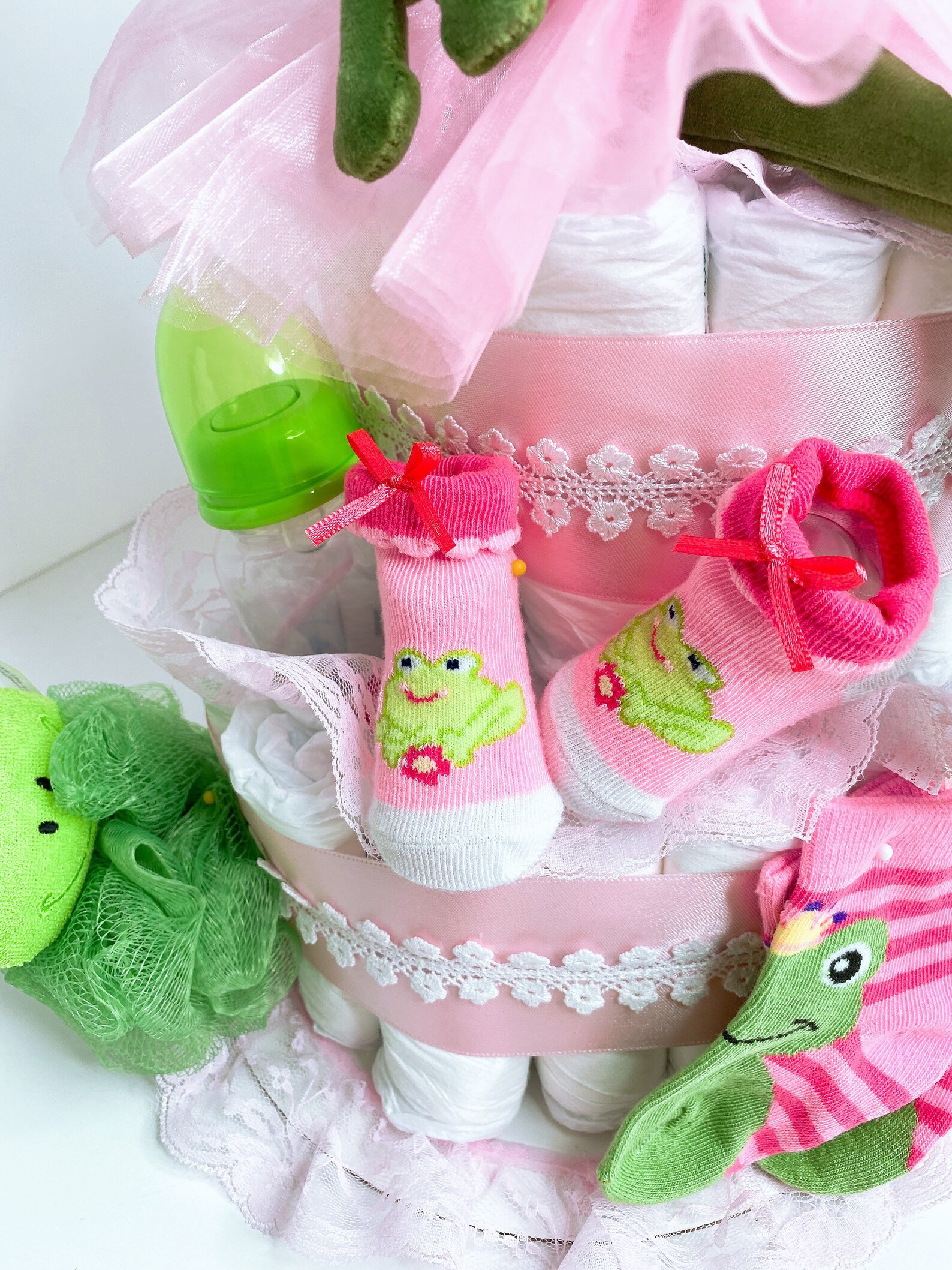 Frog Diaper Cake Frog Themed Frog Baby Shower Girl Diaper - Etsy