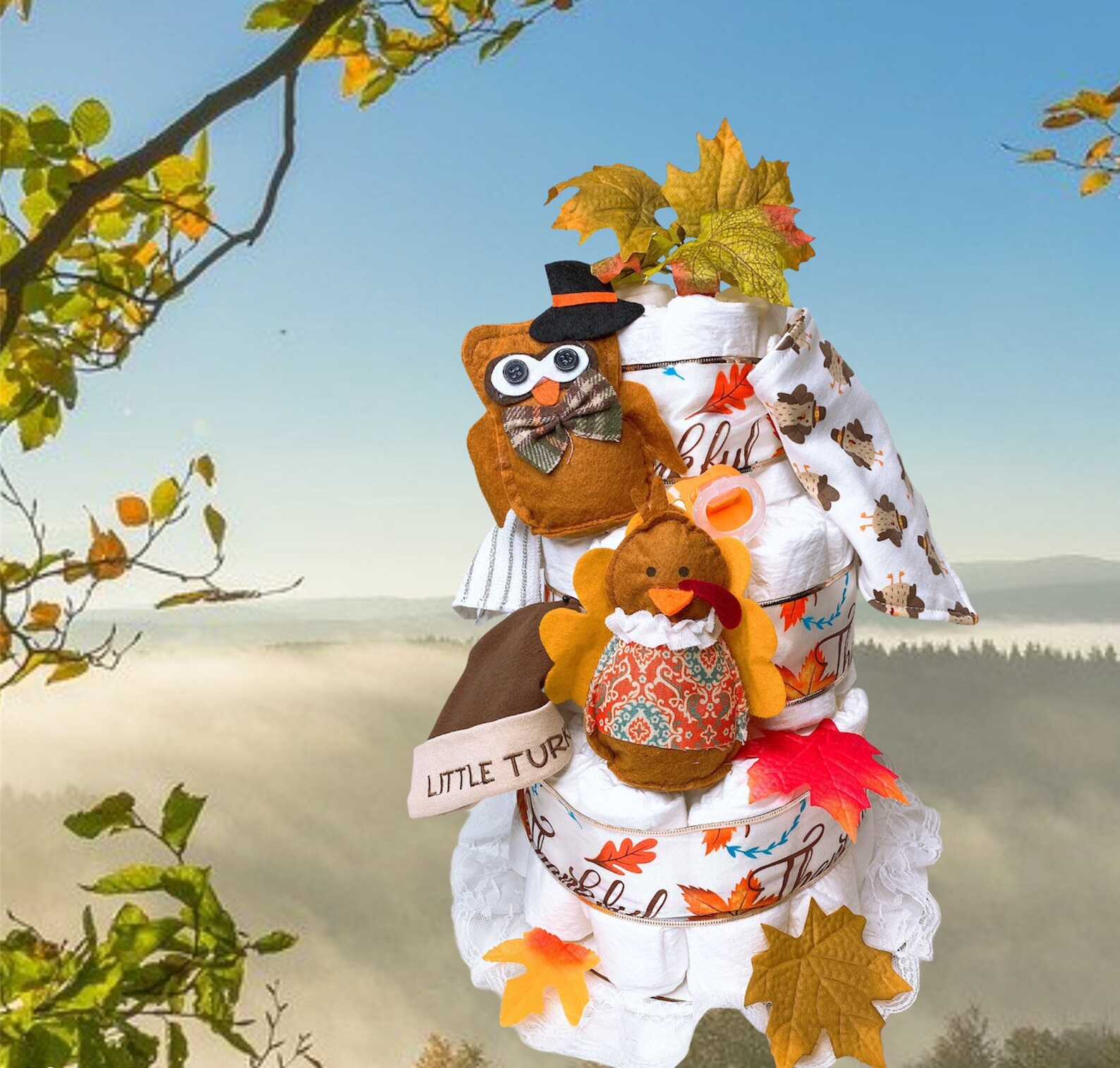 My 1st Thanksgiving Diaper Cake Thanksgiving Themed - Etsy