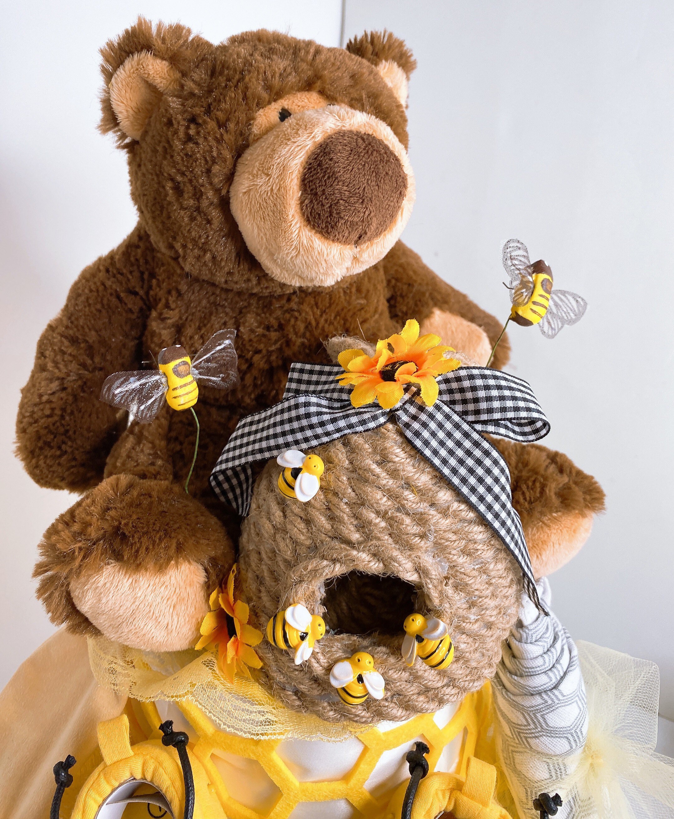 Honey Teddy Bear Diaper Cake Bee Diaper Cake Teddy Bear - Etsy