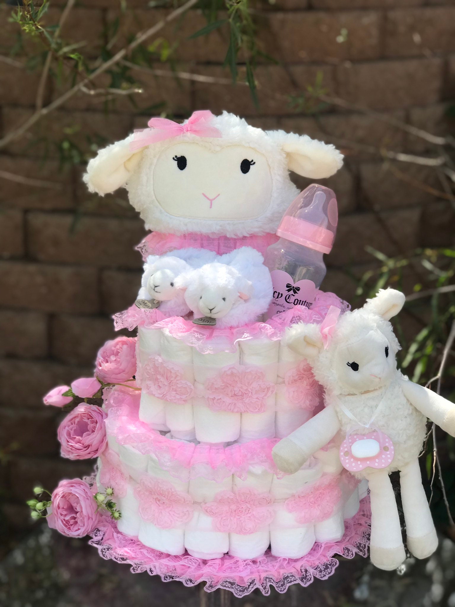 Lamb Diaper Cake Girl Diaper Cake - Etsy
