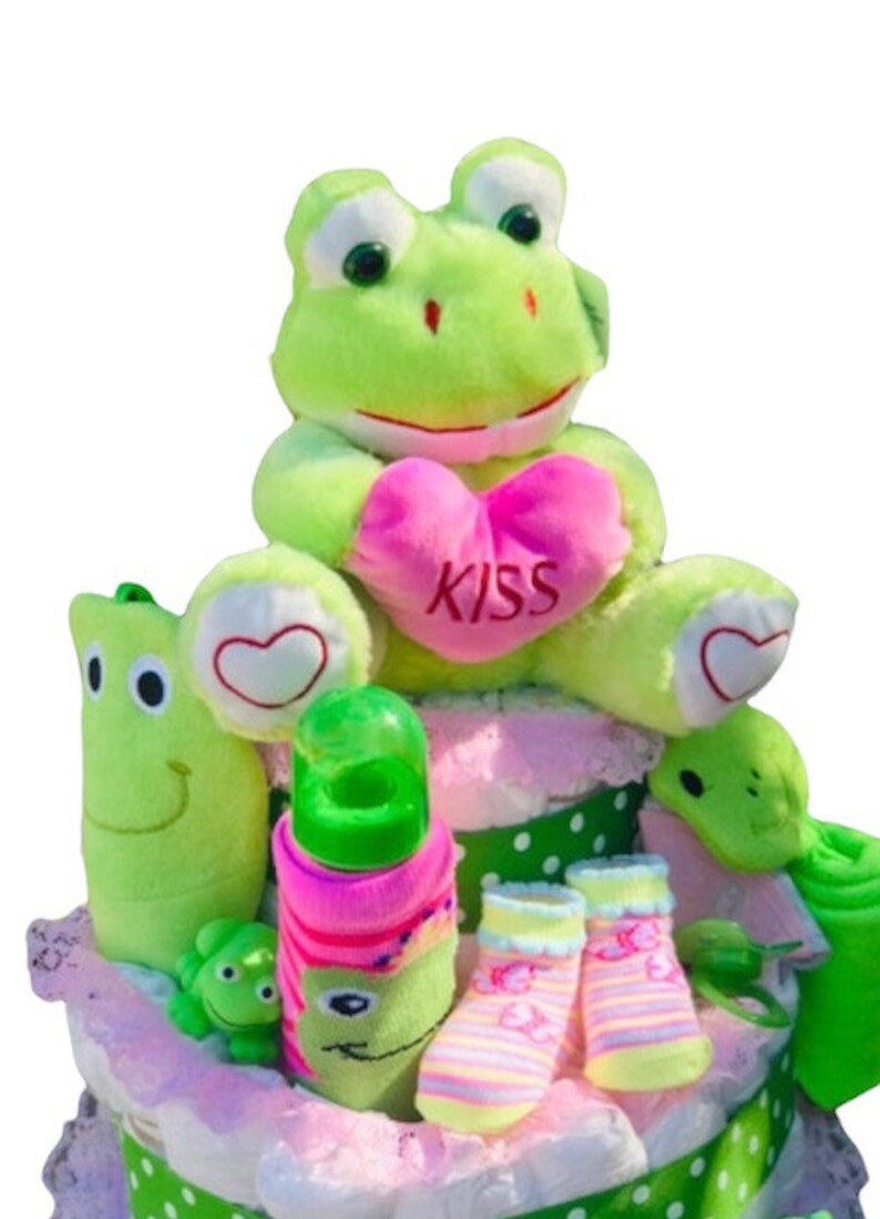 Frog Diaper Cake Frog Girl Diaper Cake Frog Themed - Etsy
