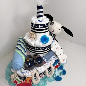 Ship Diaper Cake, Nautical Diaper Cake, Nautical Baby Shower ...