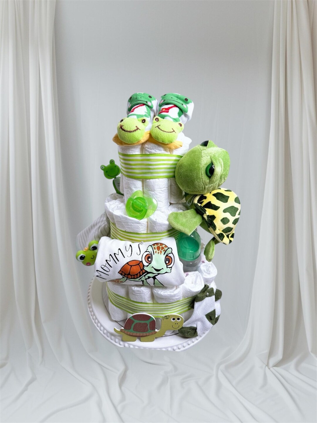 Turtle Diaper Cake, Turtle Baby Shower Gift, Centerpiece - Etsy
