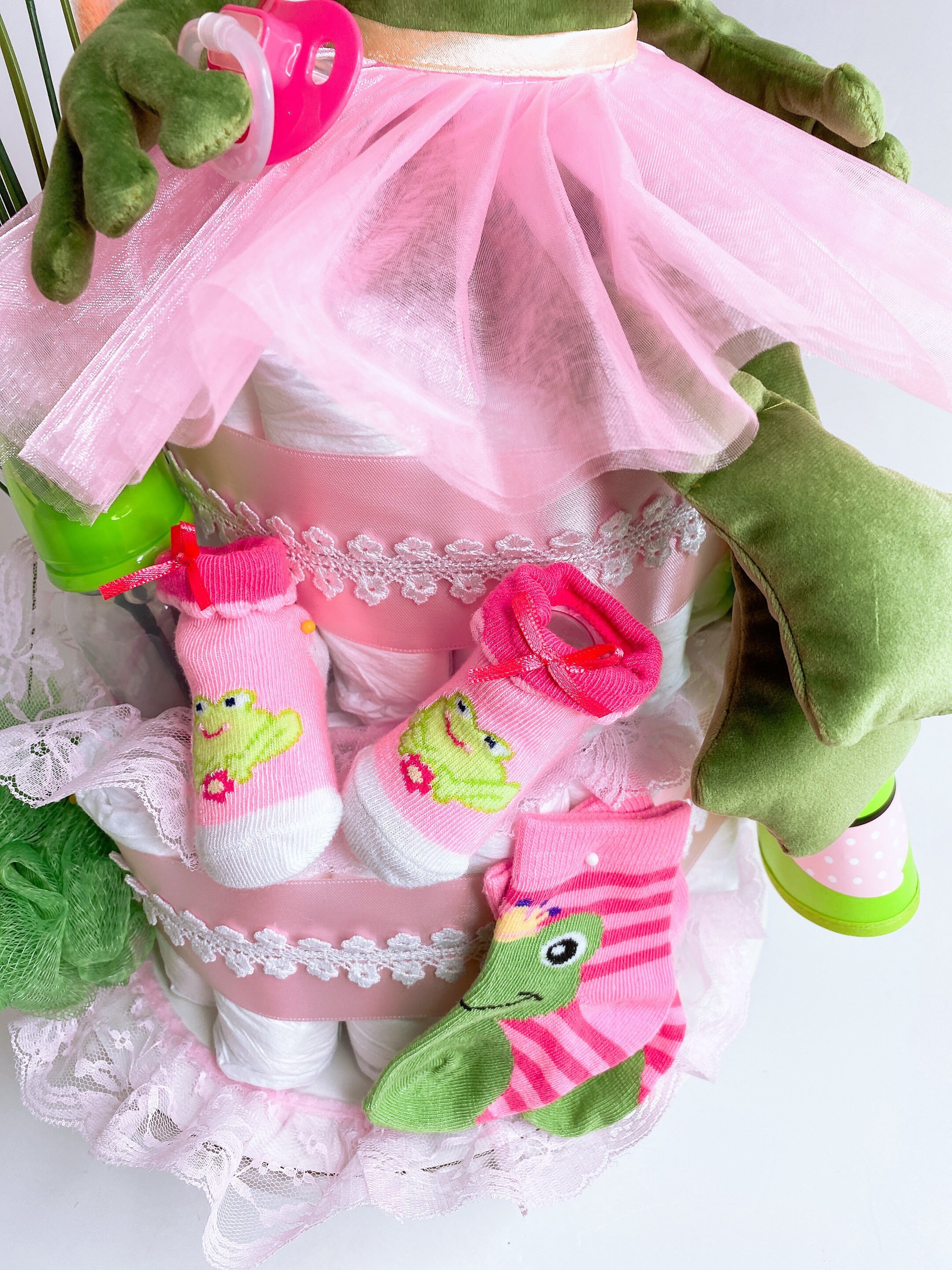 Frog Diaper Cake Frog Themed Frog Baby Shower Girl Diaper - Etsy